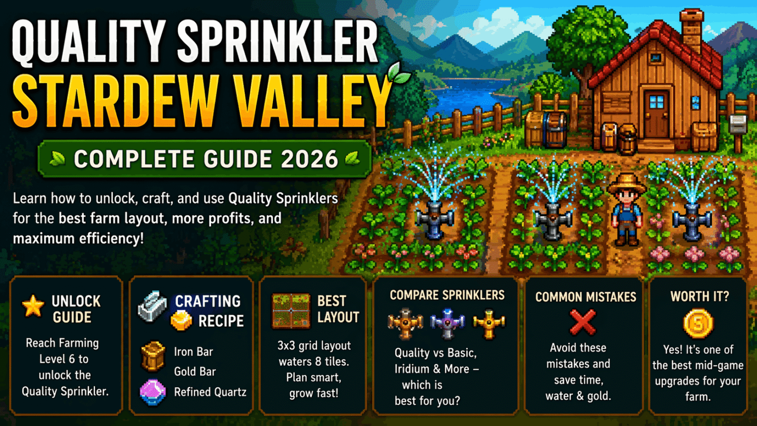 Quality Sprinkler Stardew: Best Layout, Recipe & Unlock Guide